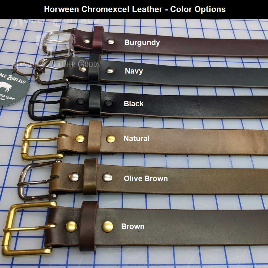 Natural Horween Chromexcel Soft Leather Belt - Noble Buffalo